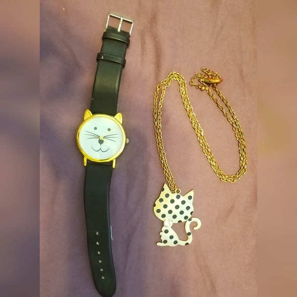 Accessories | Kitty Cat Watch Necklace | Poshmark